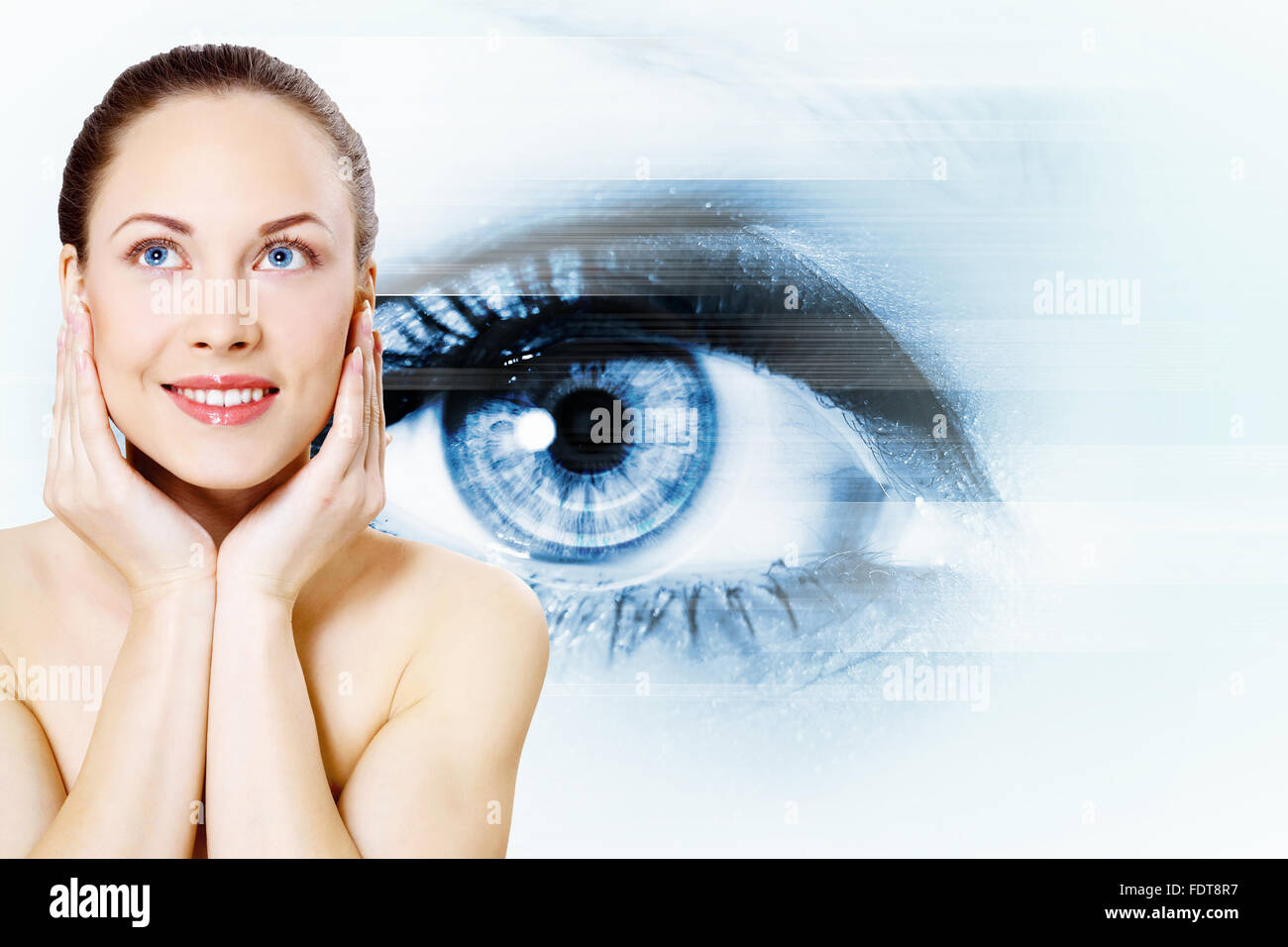 Human eye on white background Stock Photo - Alamy