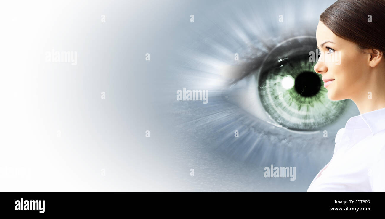 Human eye on white background Stock Photo - Alamy