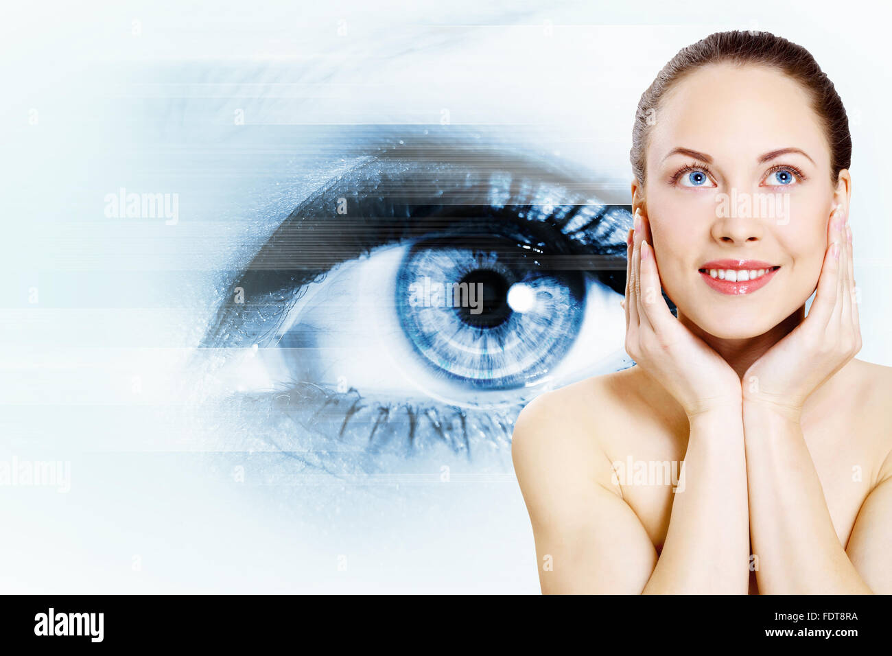 Human eye on white background Stock Photo - Alamy