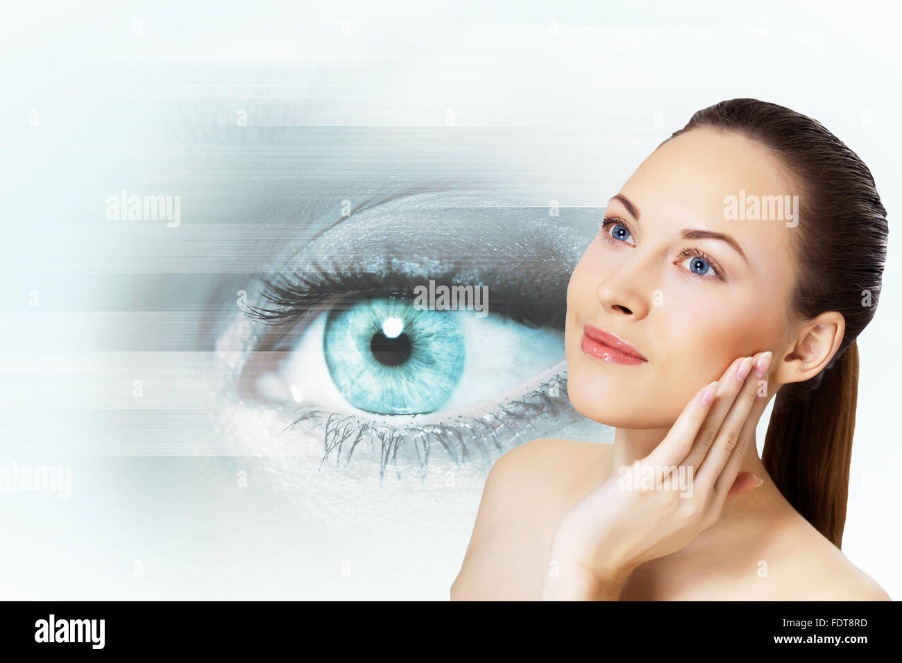 Human eye on white background Stock Photo - Alamy