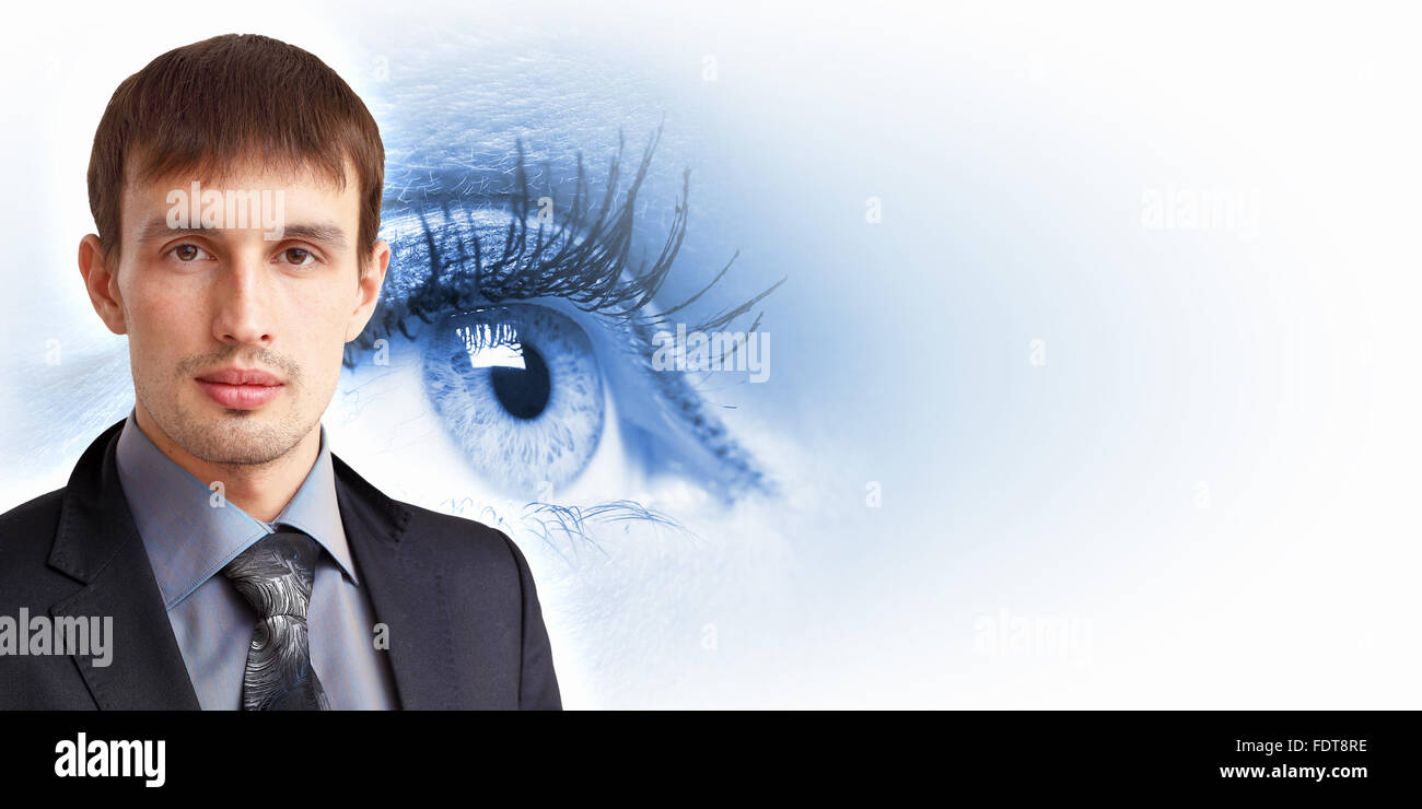 Human eye on white background Stock Photo - Alamy