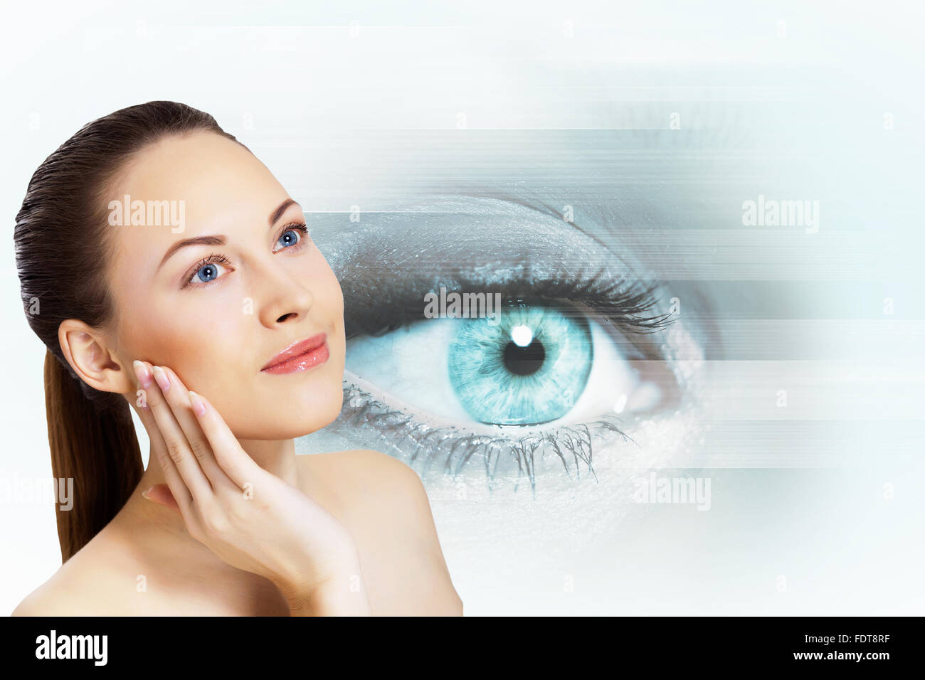 Human eye on white background Stock Photo - Alamy