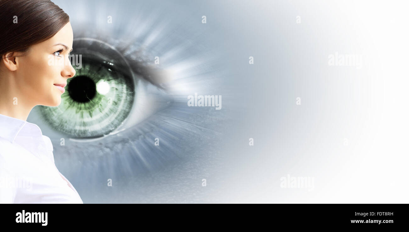 Human eye on white background Stock Photo - Alamy