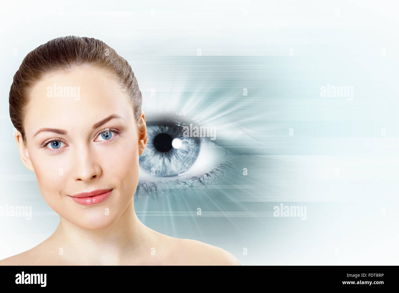 Human eye on white background Stock Photo - Alamy