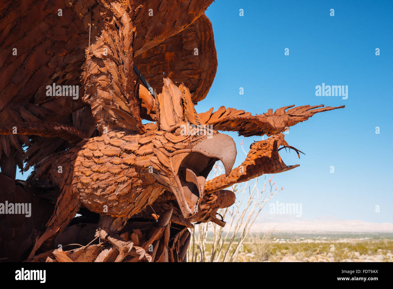 A metal sculpture by artist Ricardo Breceda in Borrego Springs ...