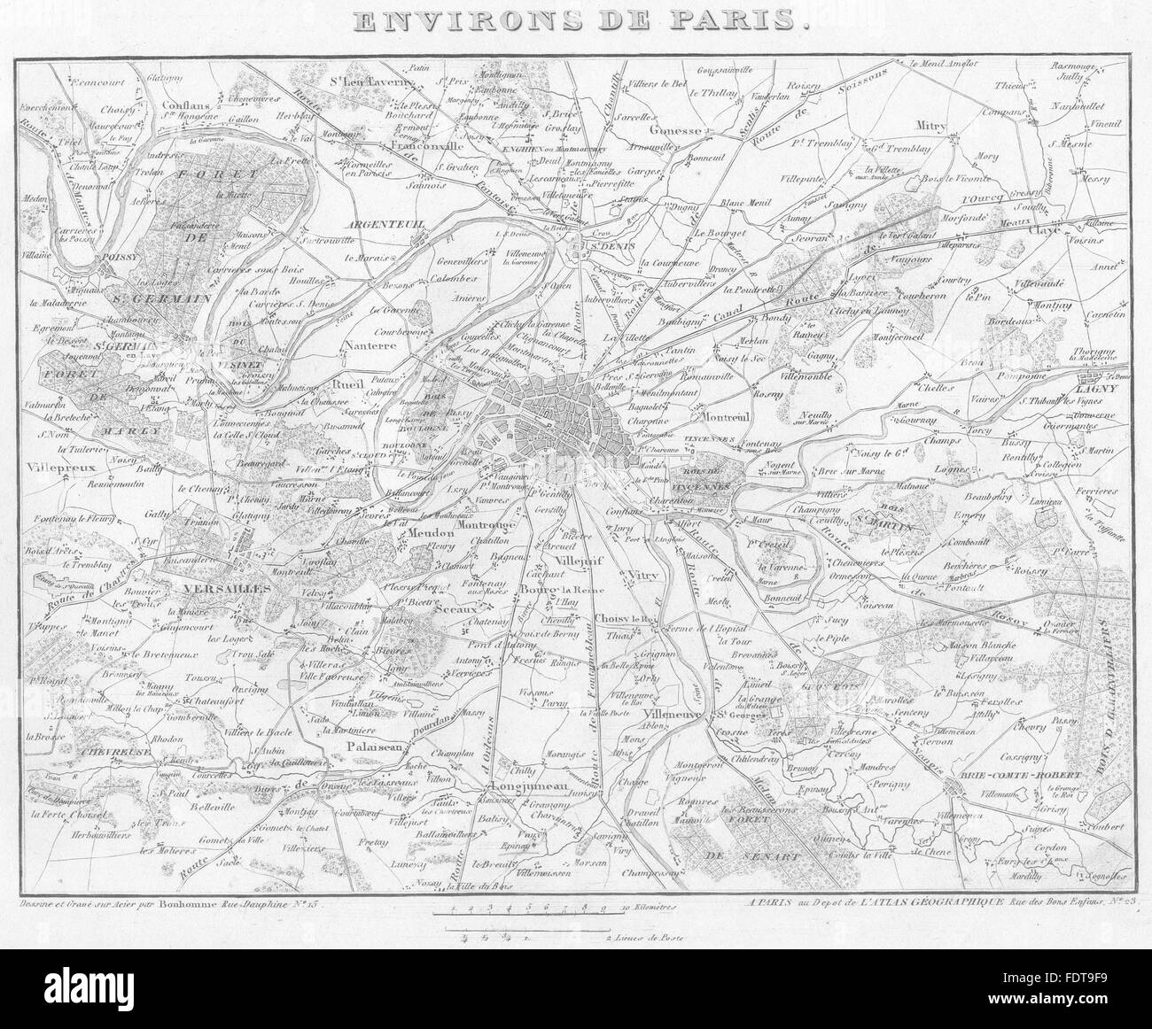 Paris map 19th century hi-res stock photography and images - Alamy