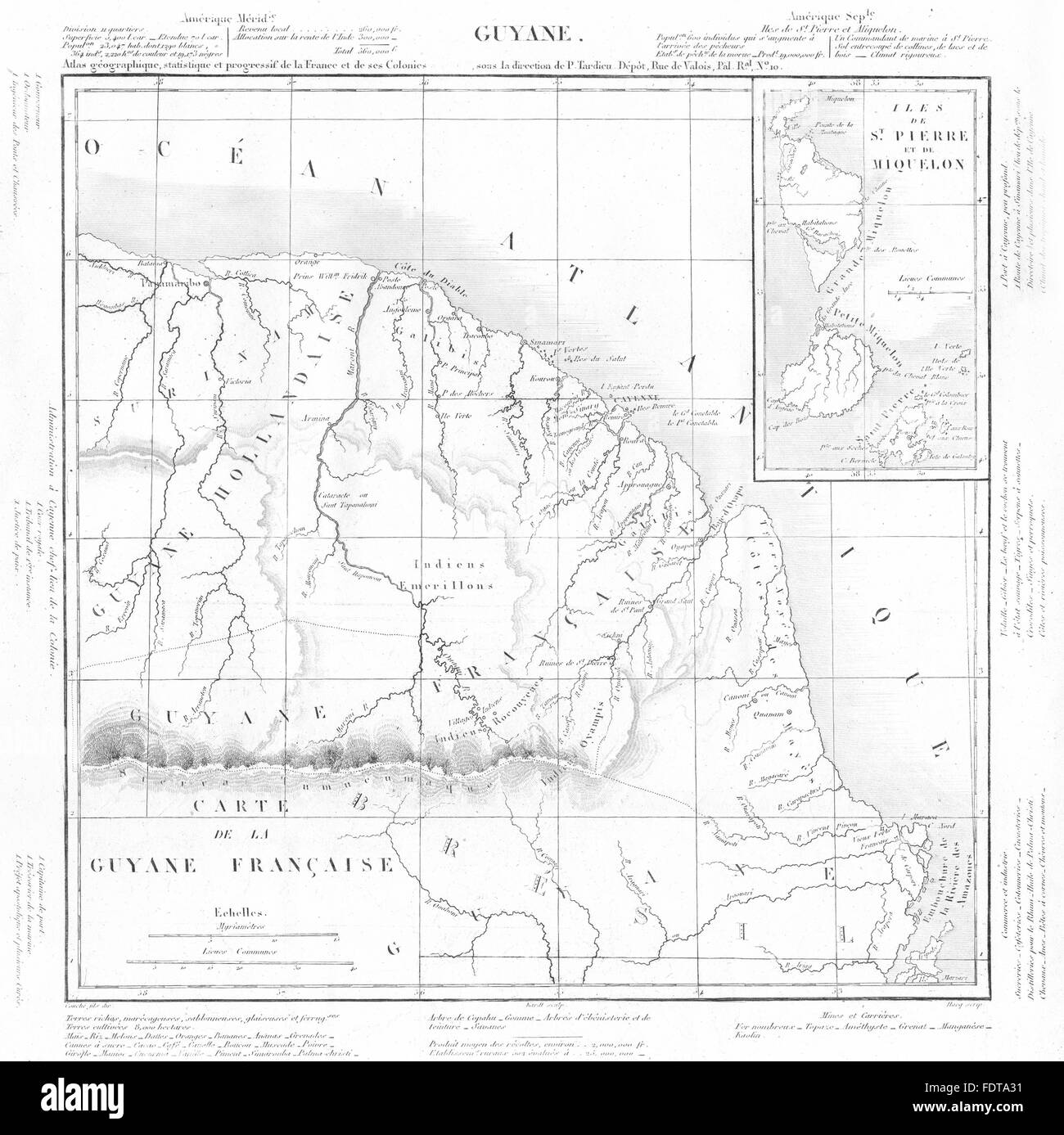 Old map of guyana Black and White Stock Photos & Images - Alamy