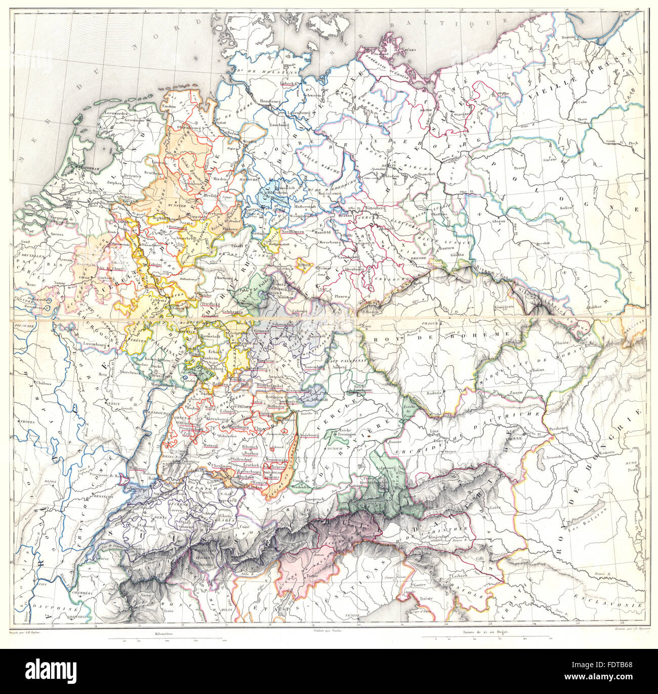 GERMANY MEDIATISATION: Carte Générale de L'Allemagne en 1789, 1859 ...