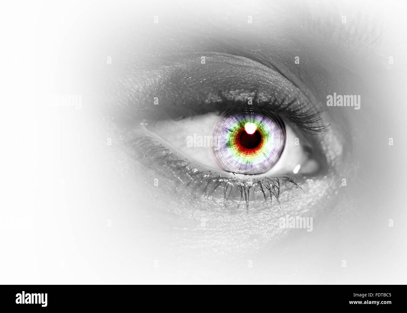 Photo of the human eye against grey background Stock Photo - Alamy
