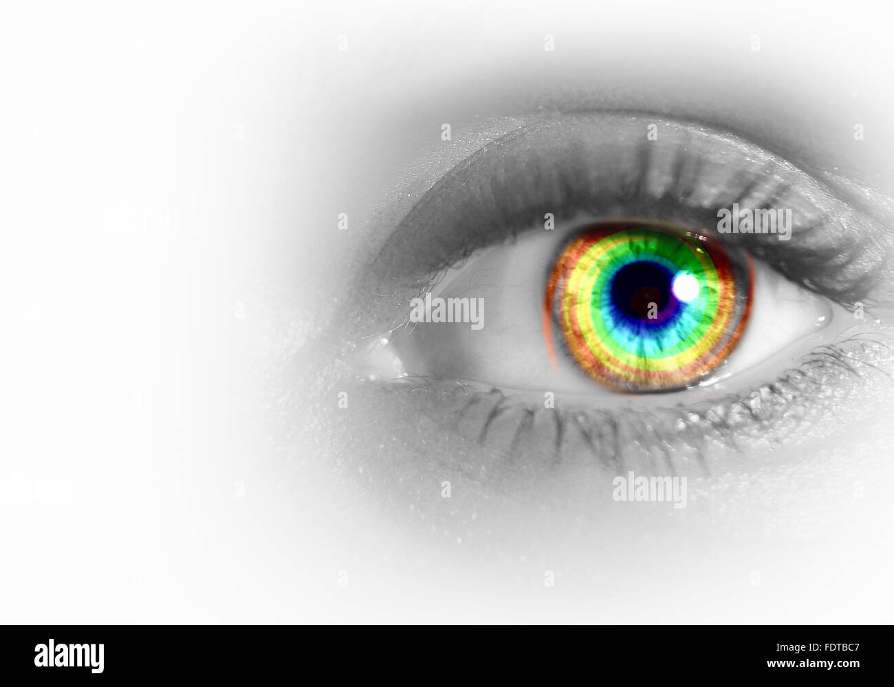 Photo of the human eye against grey background Stock Photo - Alamy