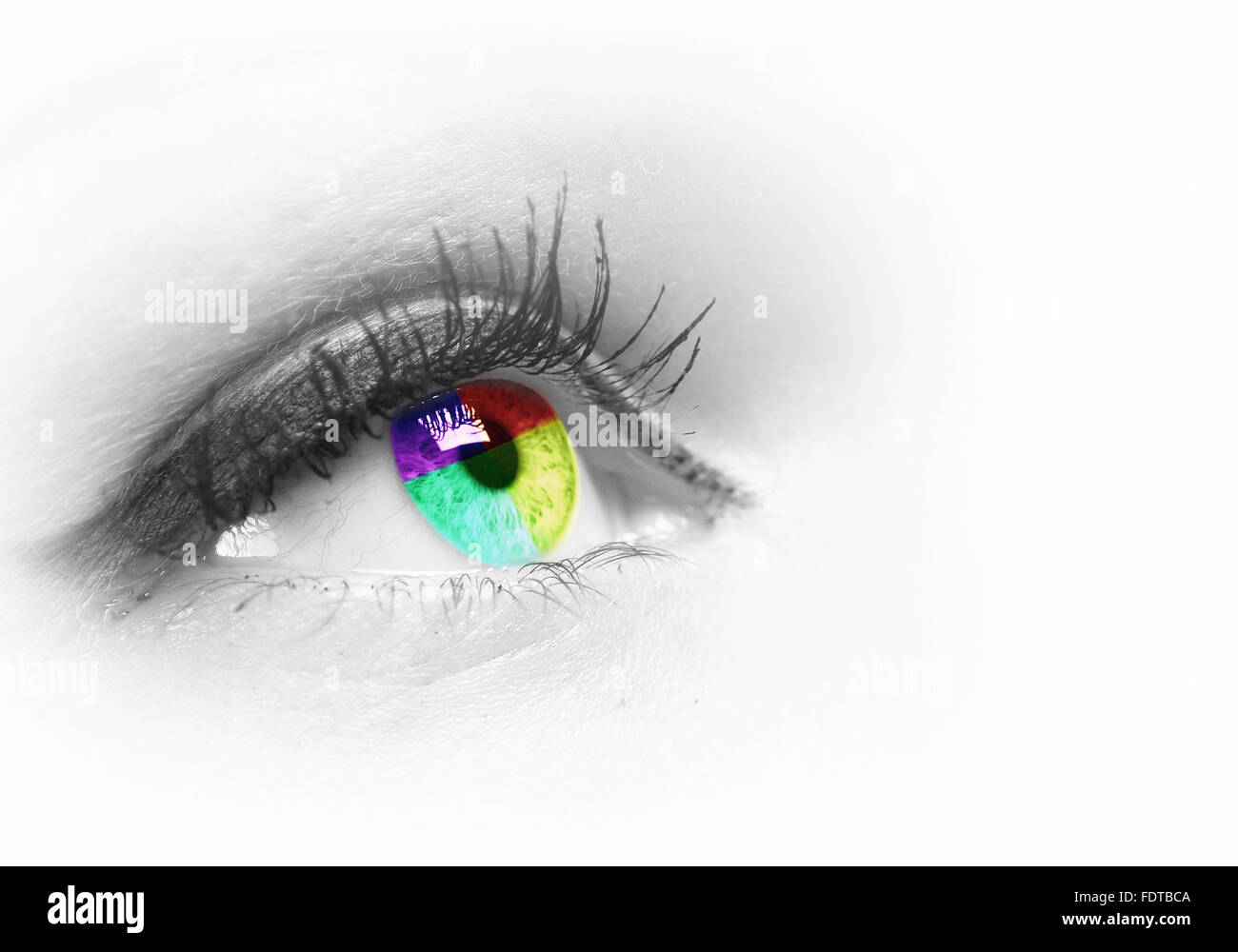 Photo of the human eye against grey background Stock Photo - Alamy