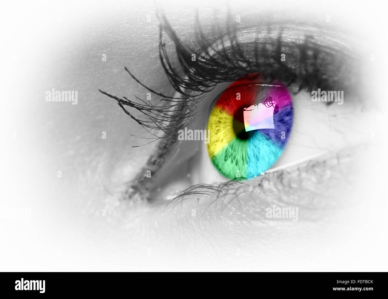 Photo of the human eye against grey background Stock Photo - Alamy