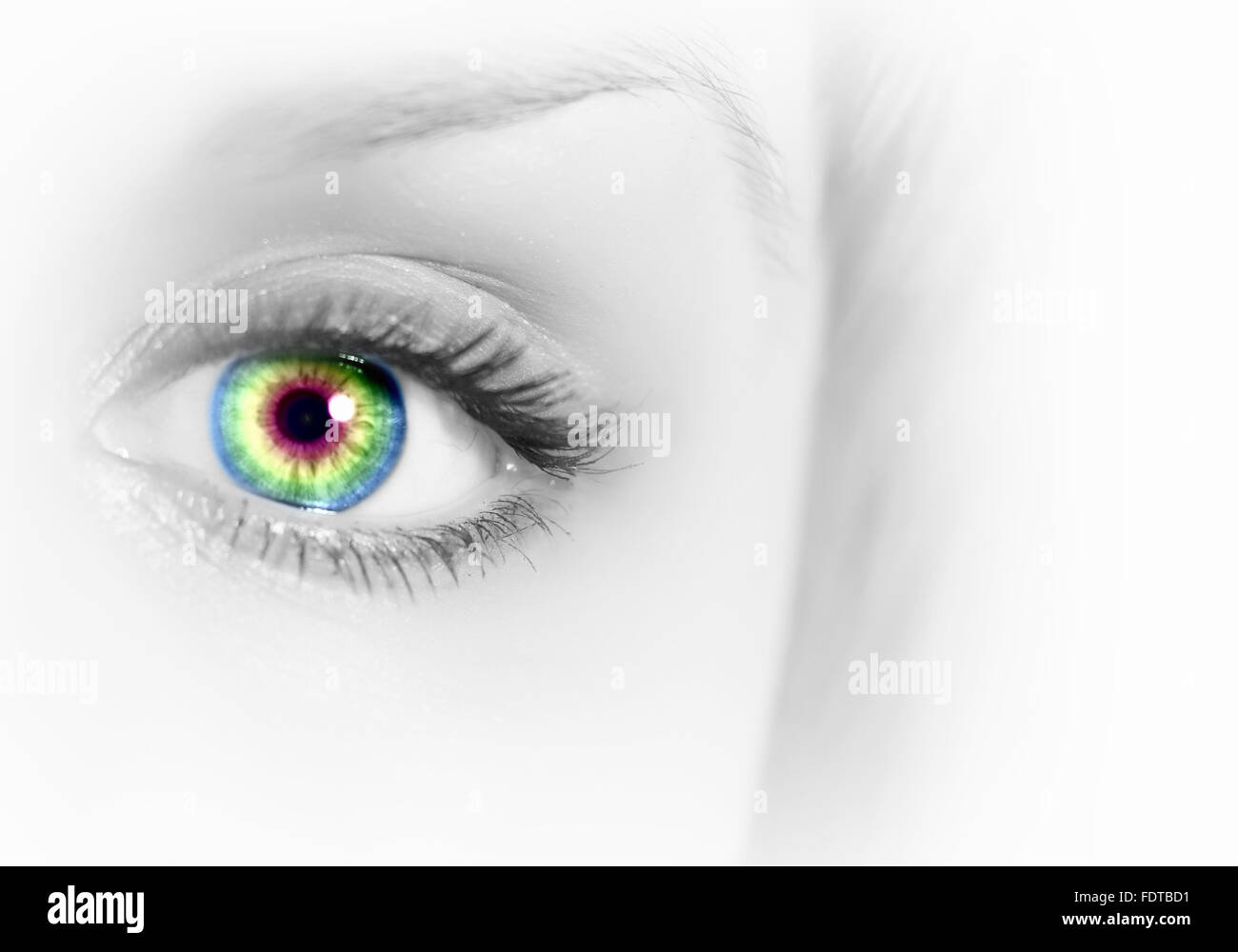 Photo of the human eye against grey background Stock Photo - Alamy