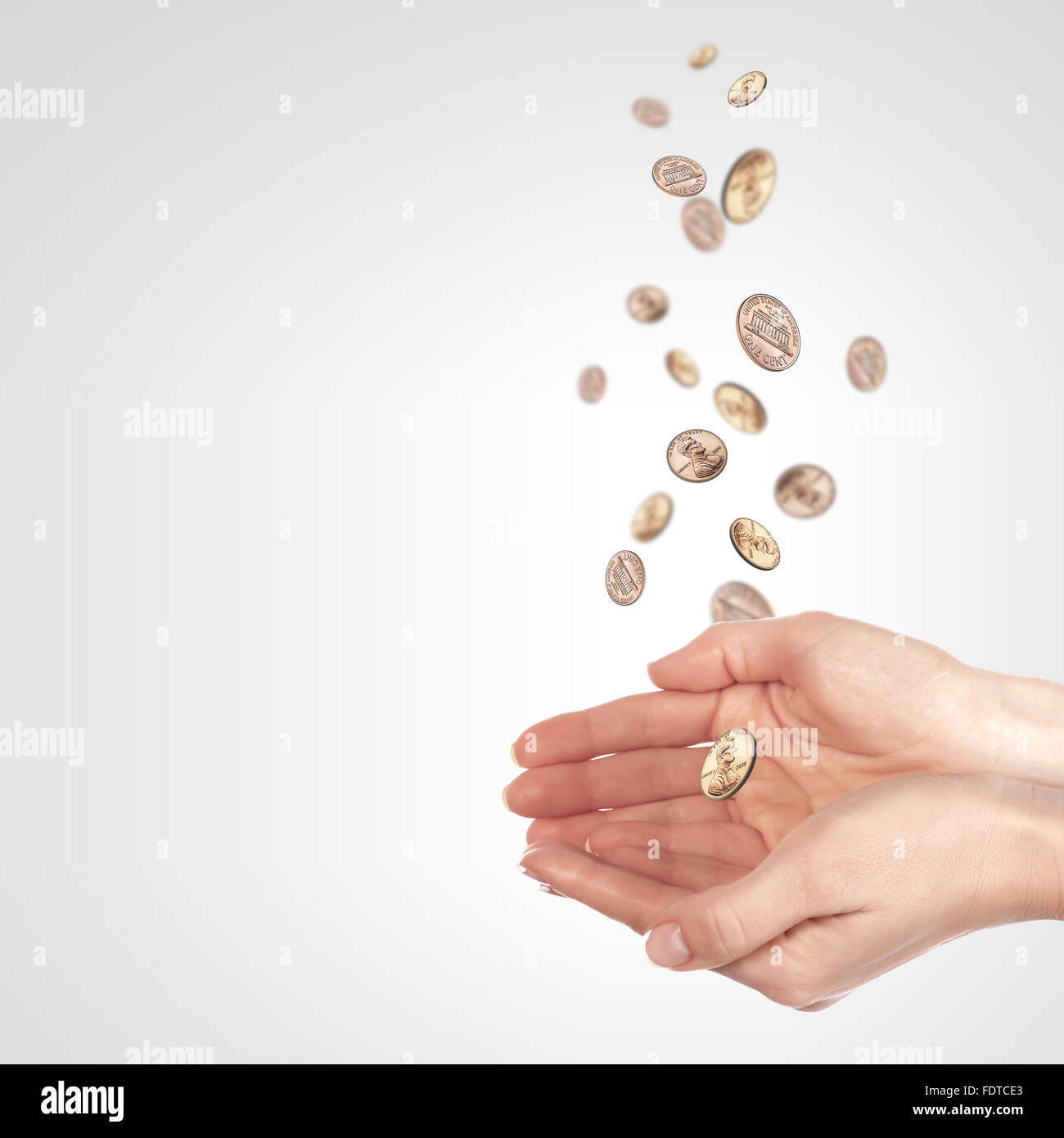 Human hand holding money on white background Stock Photo - Alamy