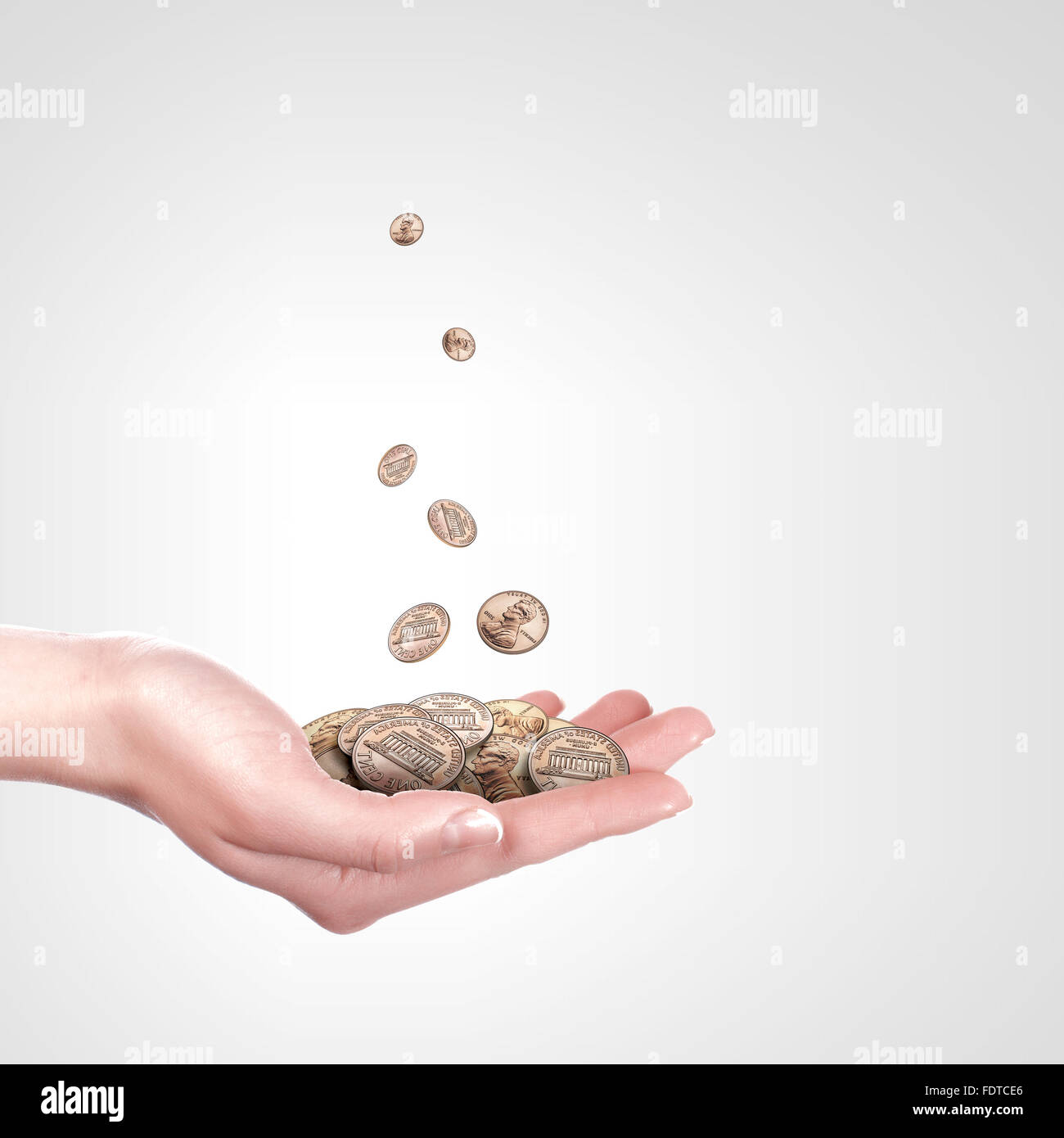 Human hand holding money on white background Stock Photo - Alamy