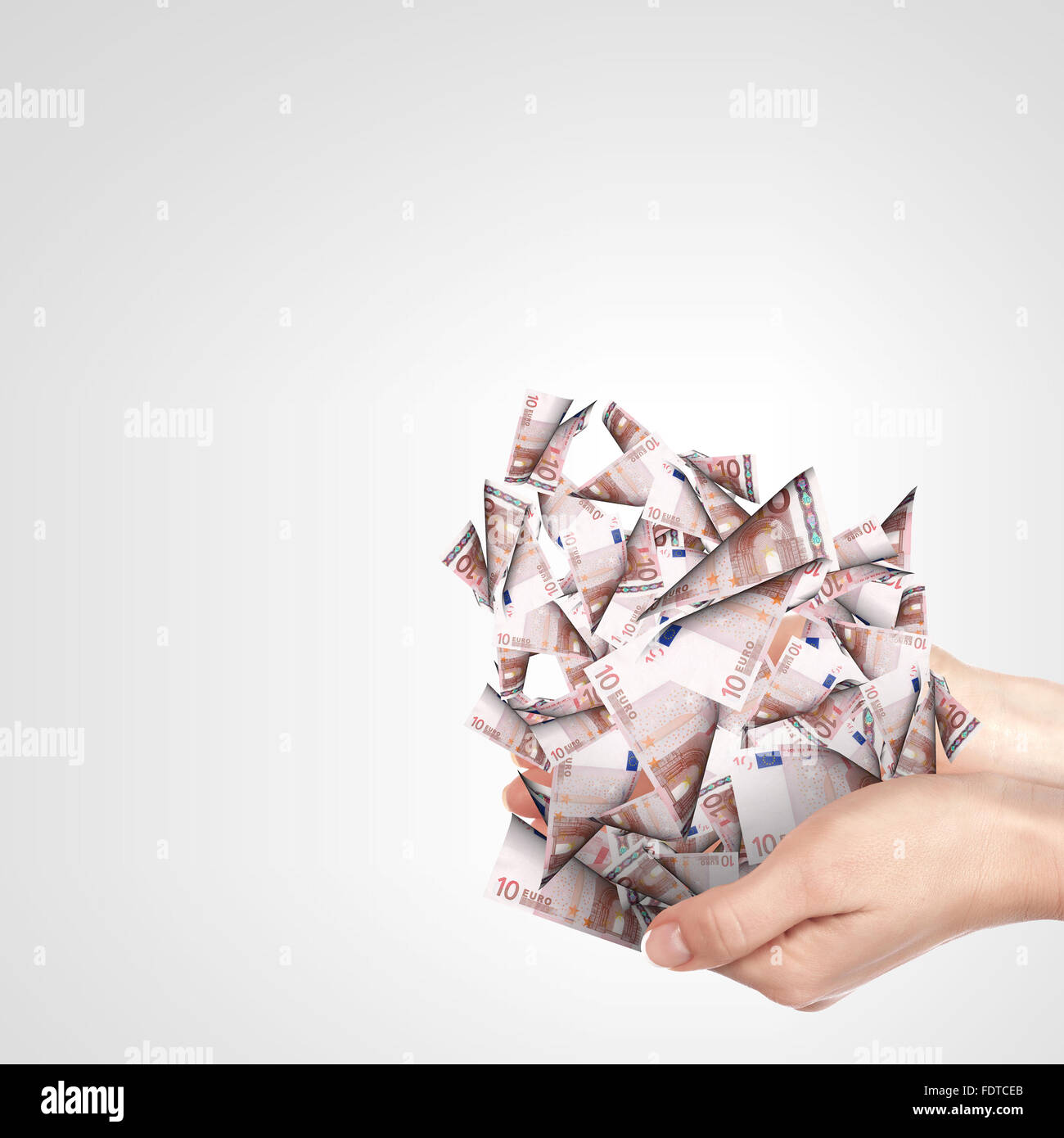Human hand holding money on white background Stock Photo - Alamy