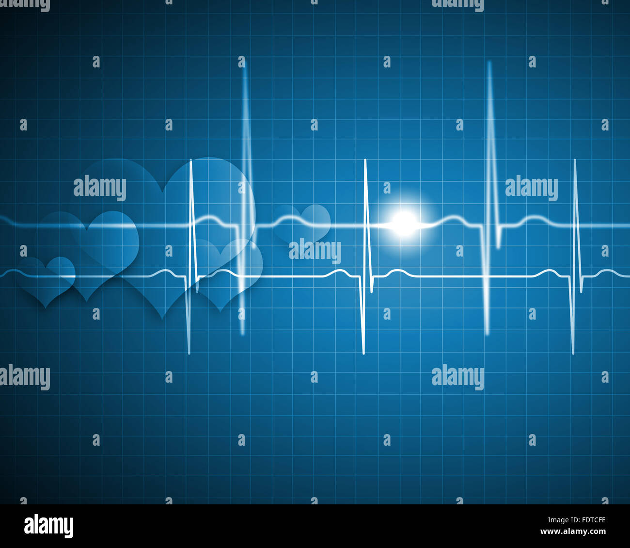 A medical background with a heart beat / pulse with a heart rate ...