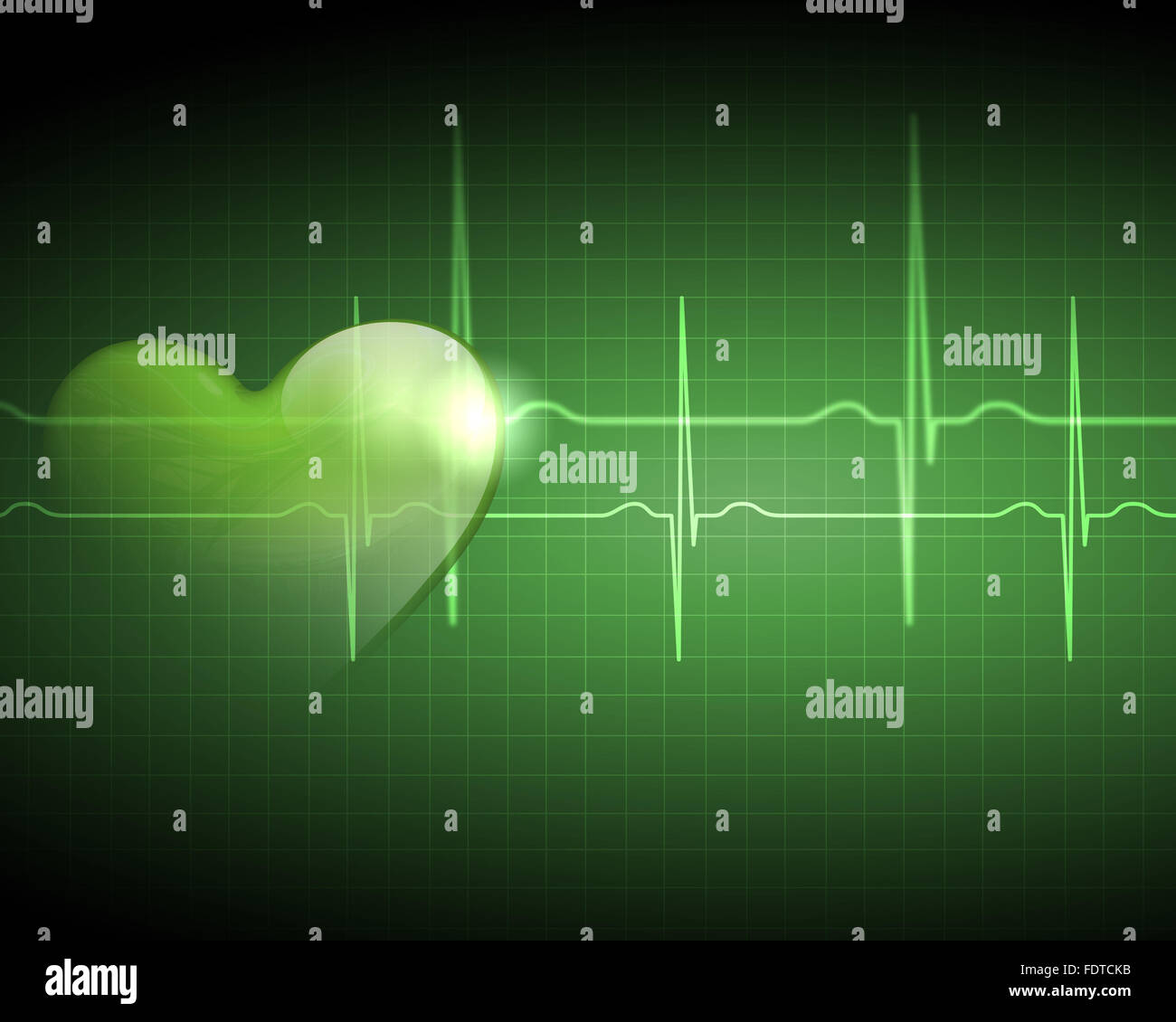 A medical background with a heart beat / pulse with a heart rate ...