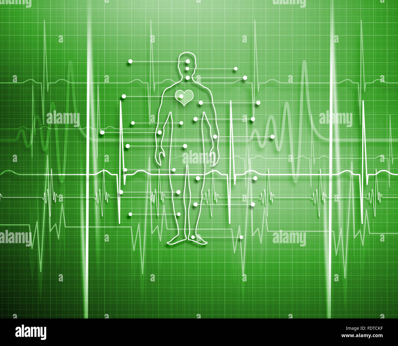 A medical background with a heart beat / pulse with a heart rate ...