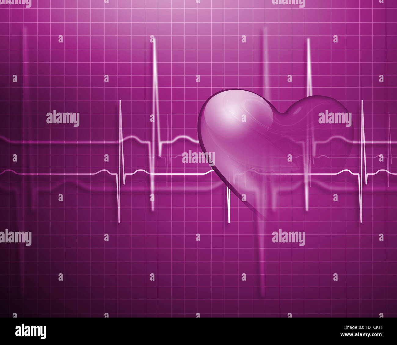 A medical background with a heart beat / pulse with a heart rate ...