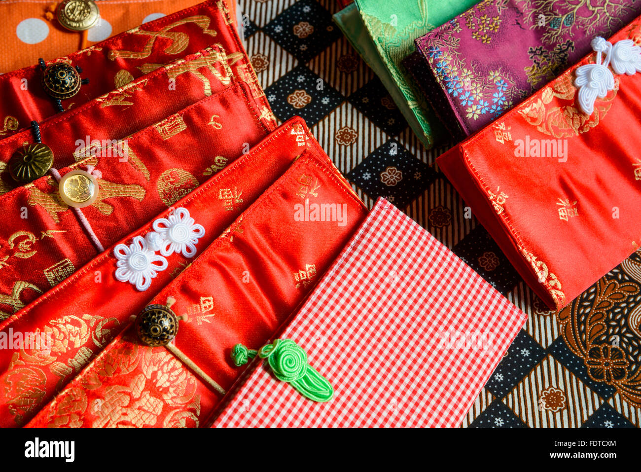 Women's wallets with traditional Chinese embroidery designs Stock Photo ...