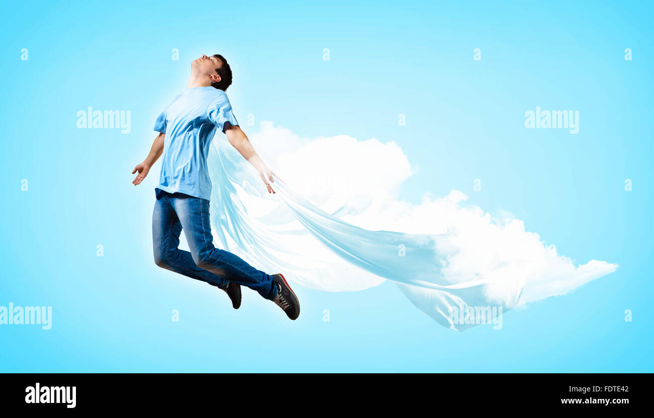 Modern style male dancer jumping and posing. Illustration Stock Photo ...