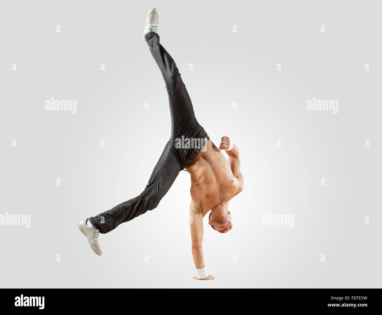 Modern style male dancer jumping and posing. Illustration Stock Photo ...