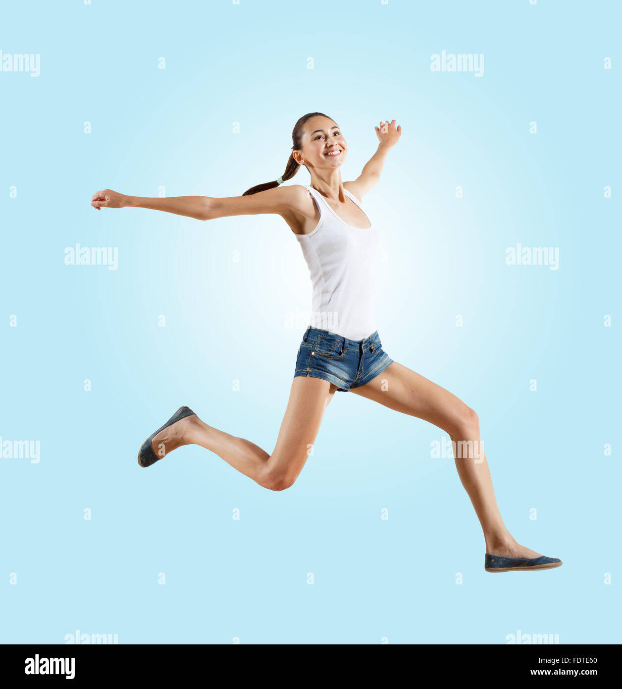 Modern style female dancer jumping and posing. Illustration Stock Photo ...