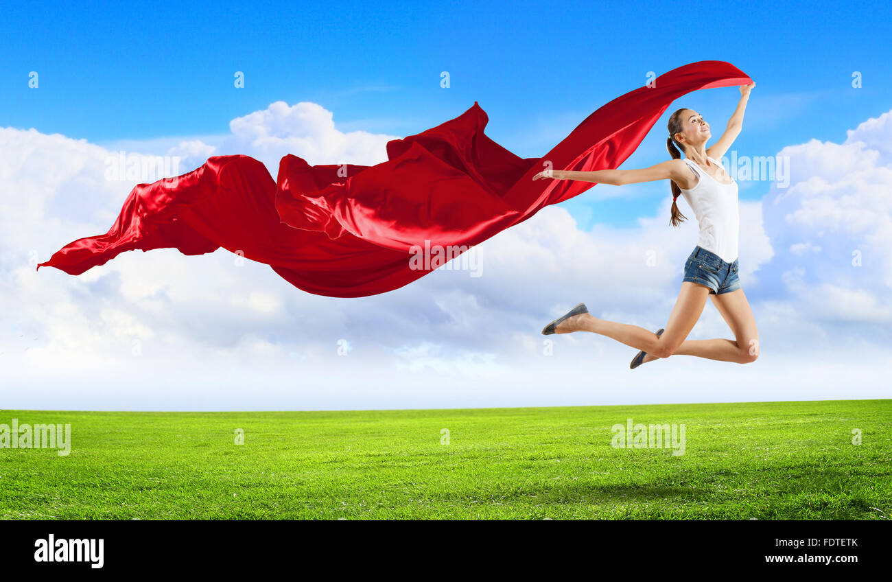Modern style female dancer jumping and posing. Illustration Stock Photo ...