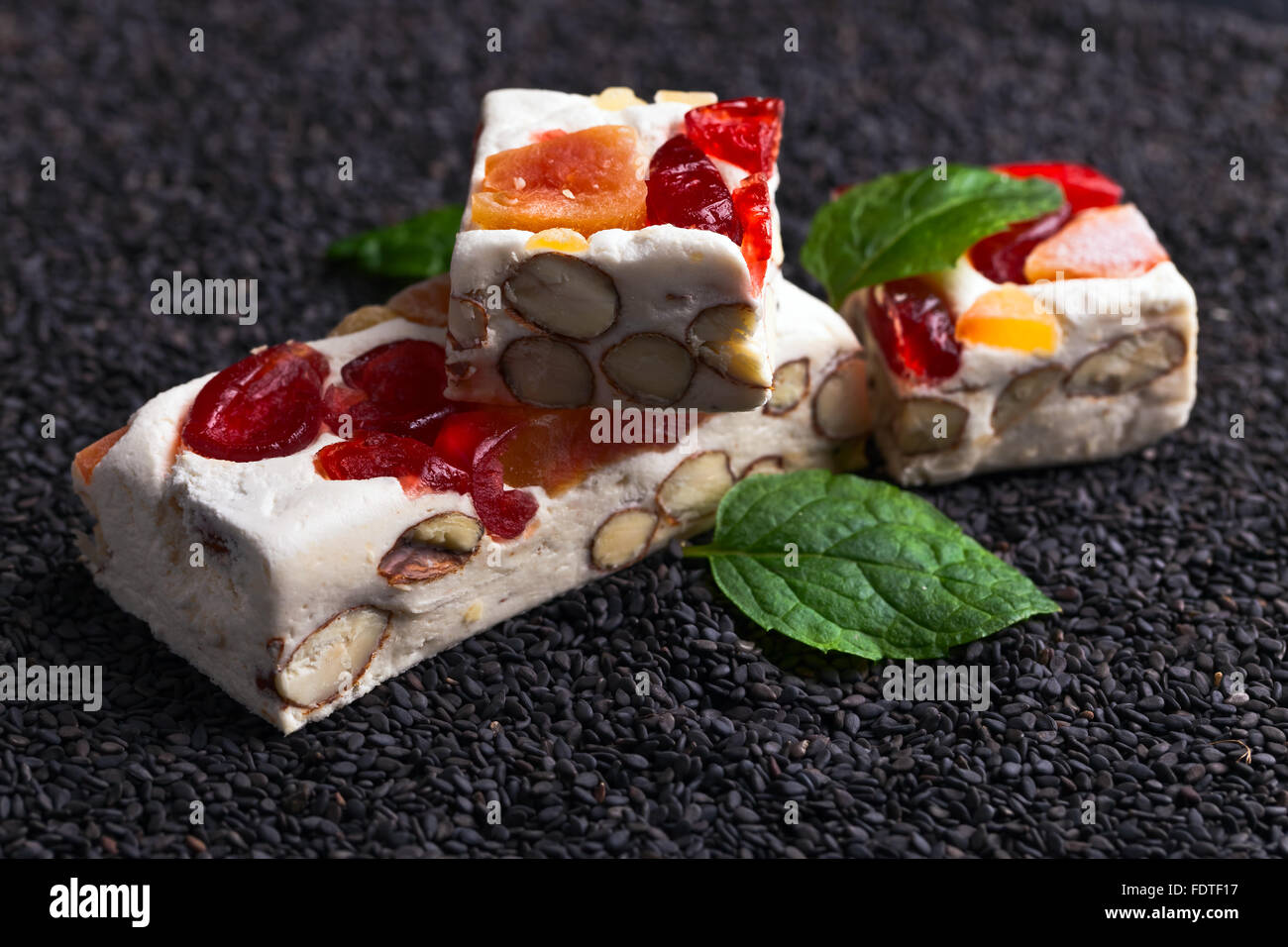 Sesame caramel nougat hi-res stock photography and images - Alamy