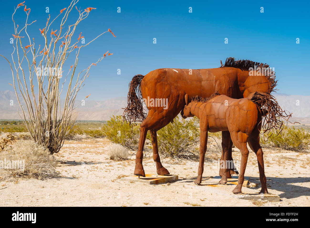 A metal sculpture by artist Ricardo Breceda in Borrego Springs ...