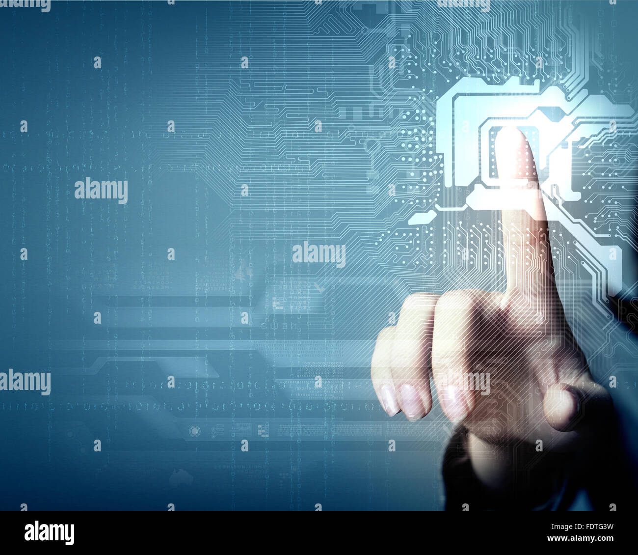 future technology. touch button inerface illustration Stock Photo - Alamy