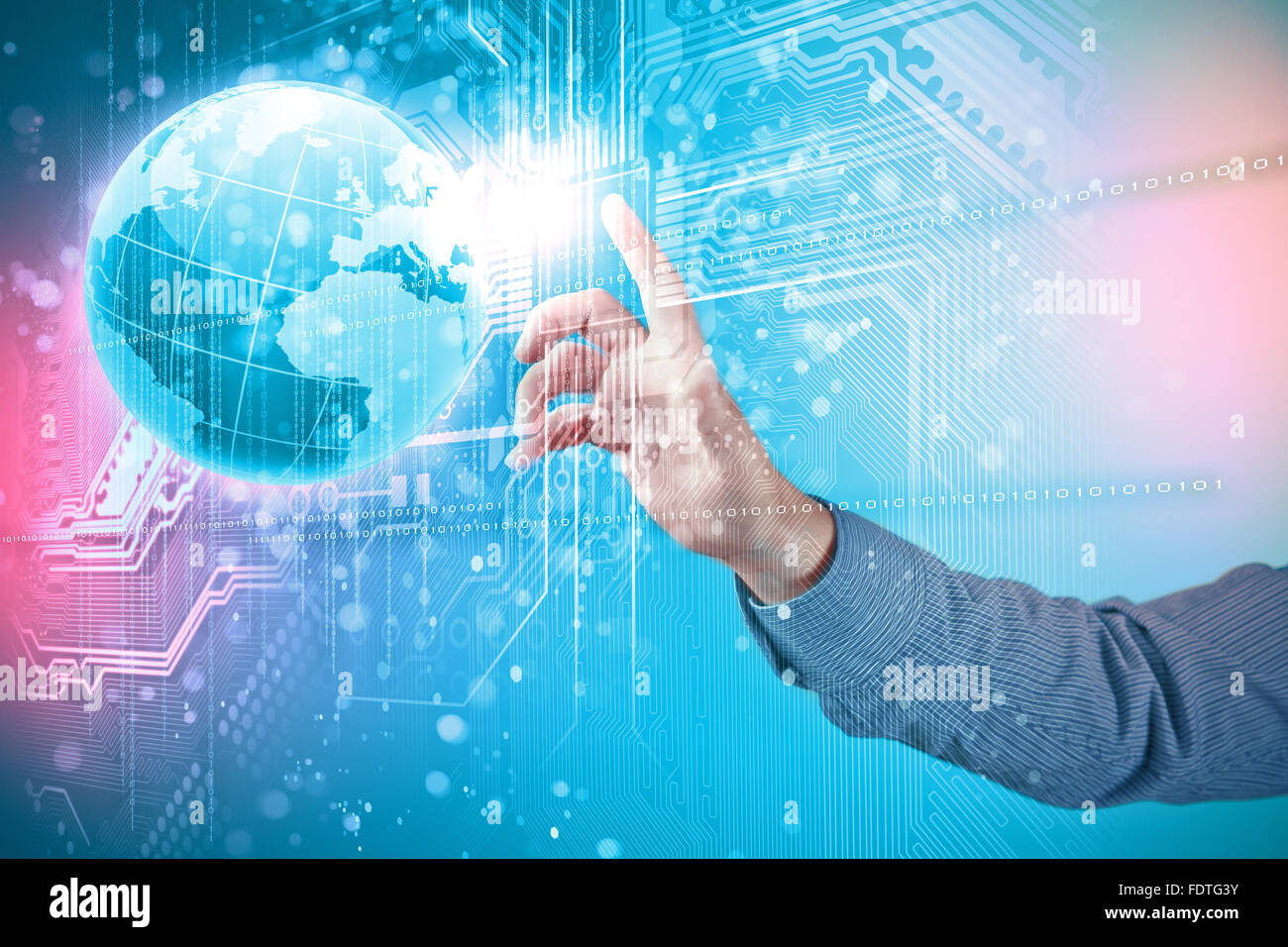 future technology. touch button inerface illustration Stock Photo - Alamy