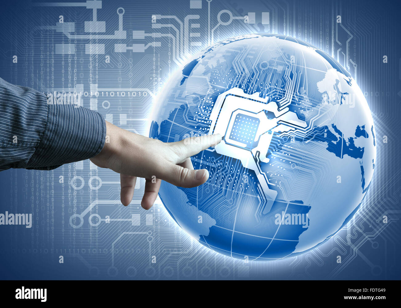 future technology. touch button inerface illustration Stock Photo - Alamy