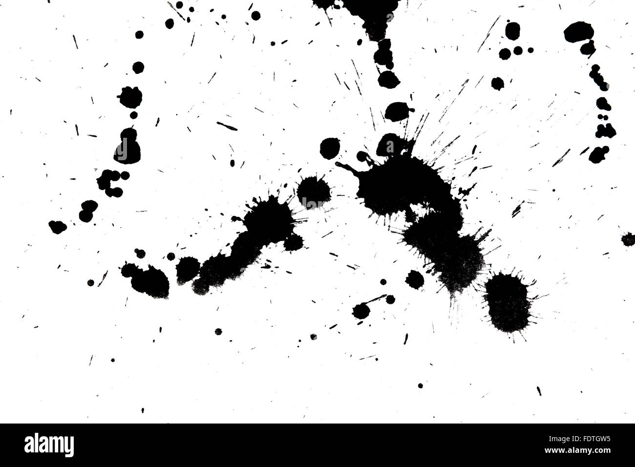 Black drop ink splatter. Gloss brush paint spot, grunge blot, art blob ...