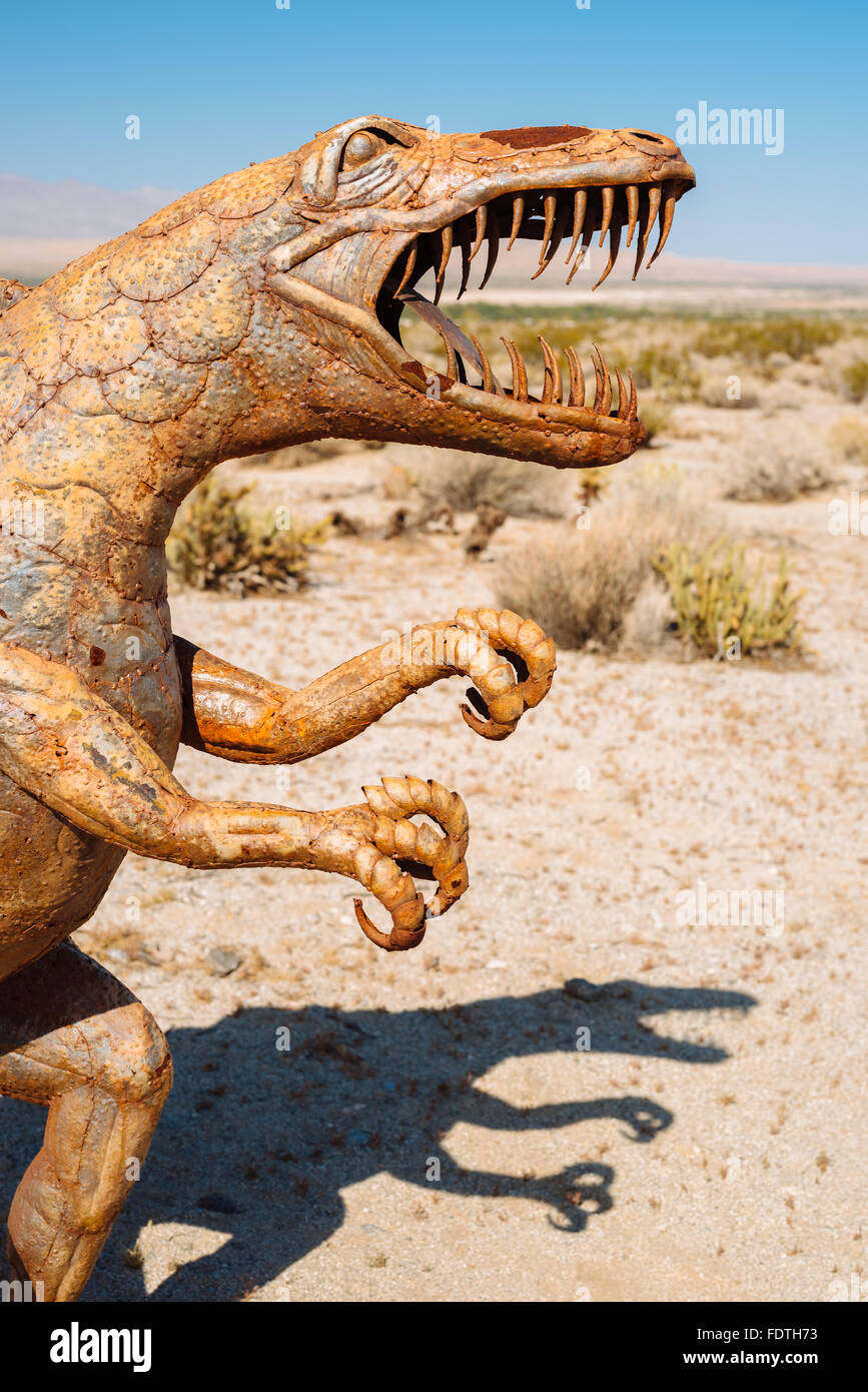 A metal sculpture by artist Ricardo Breceda in Borrego Springs ...