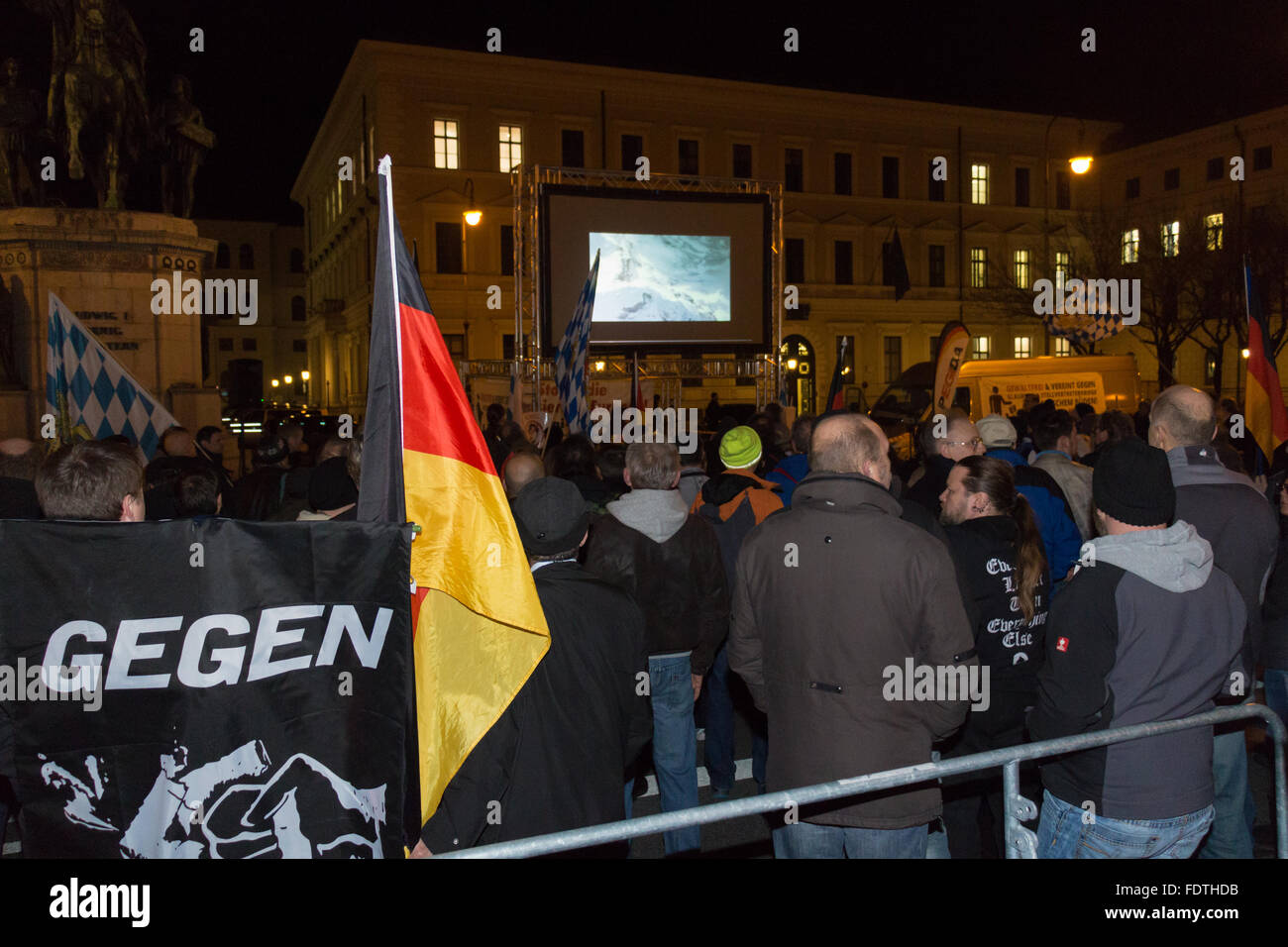 Munich, Germany. 1st Feb, 2016. Rally of the Pegida movement at the ...