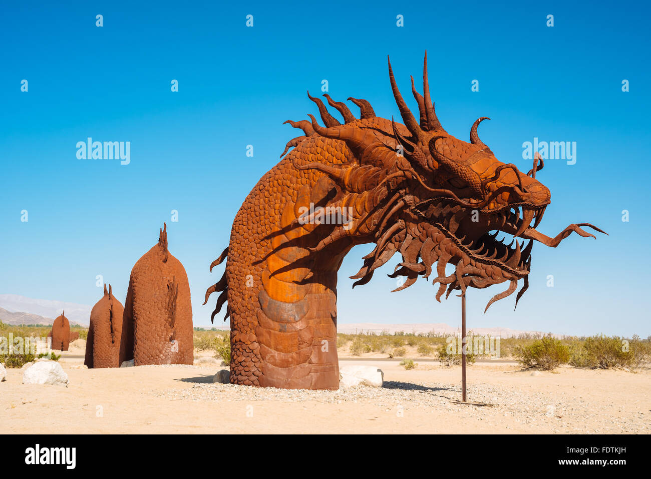 A metal sculpture by artist Ricardo Breceda in Borrego Springs ...
