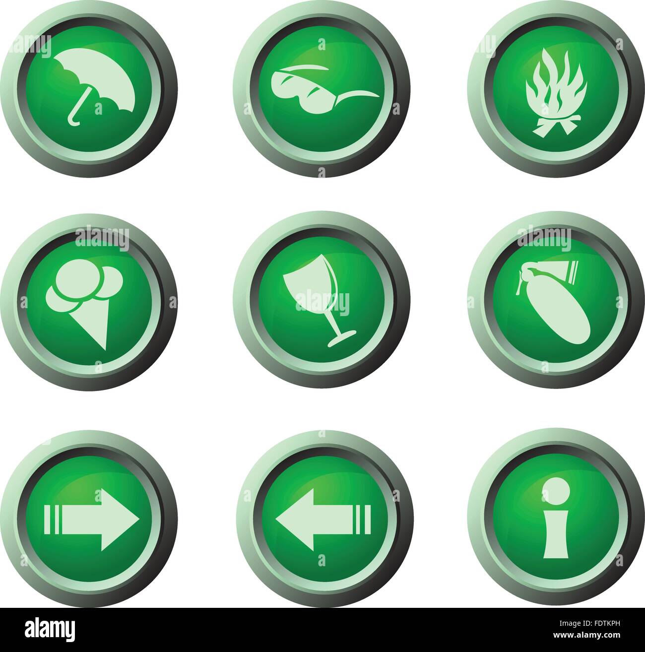 Green rounded icons Stock Vector Image & Art - Alamy