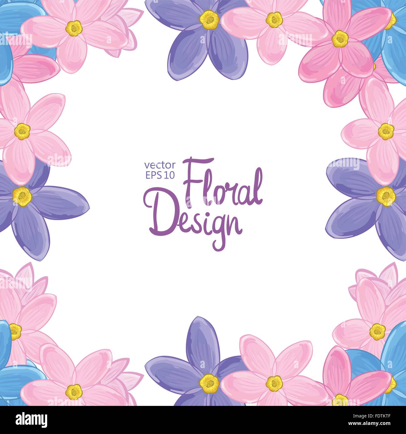 Vector frame with forget-me-not flowers Stock Vector Image & Art - Alamy