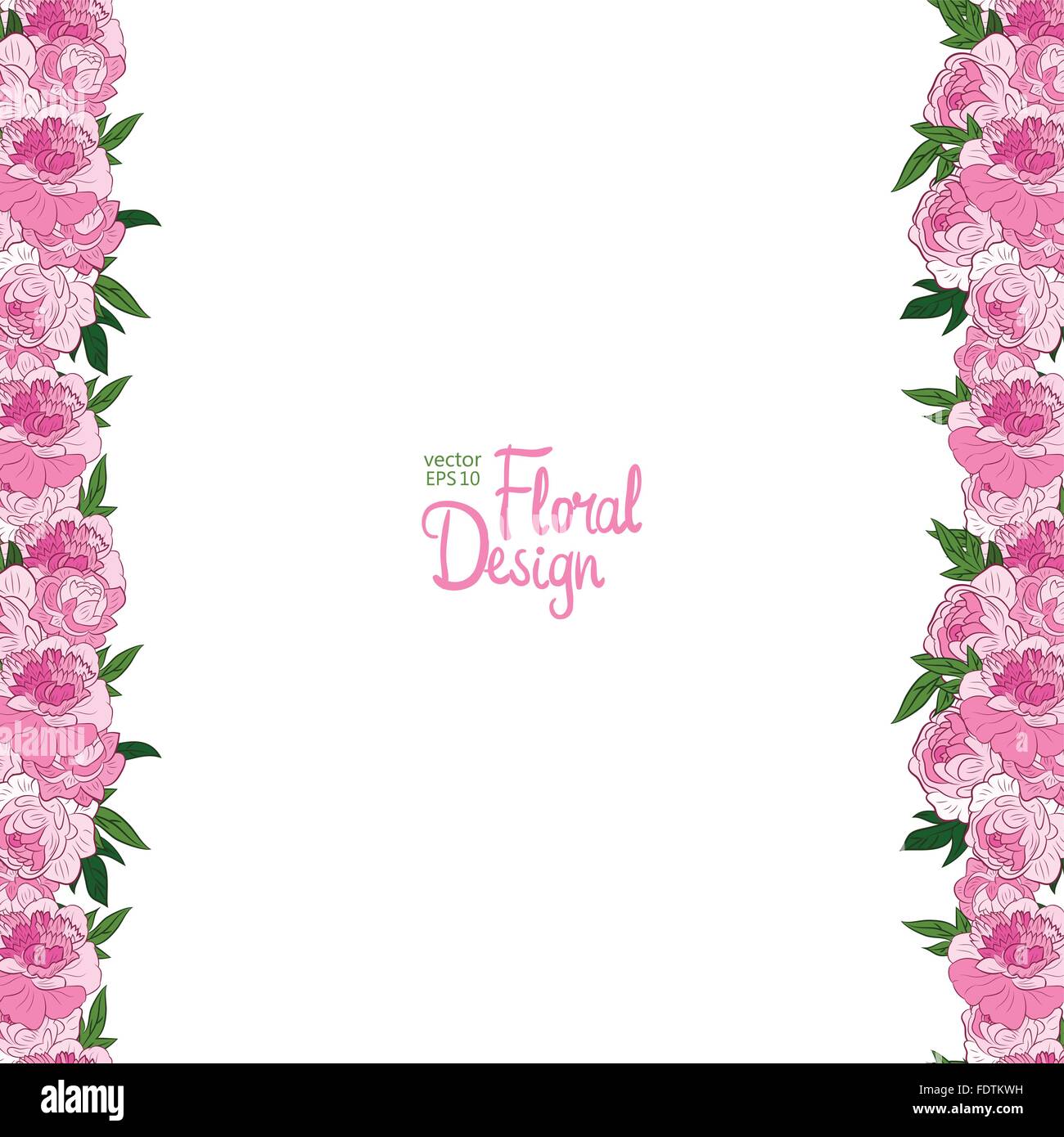 Vector border with peonies Stock Vector Image & Art - Alamy