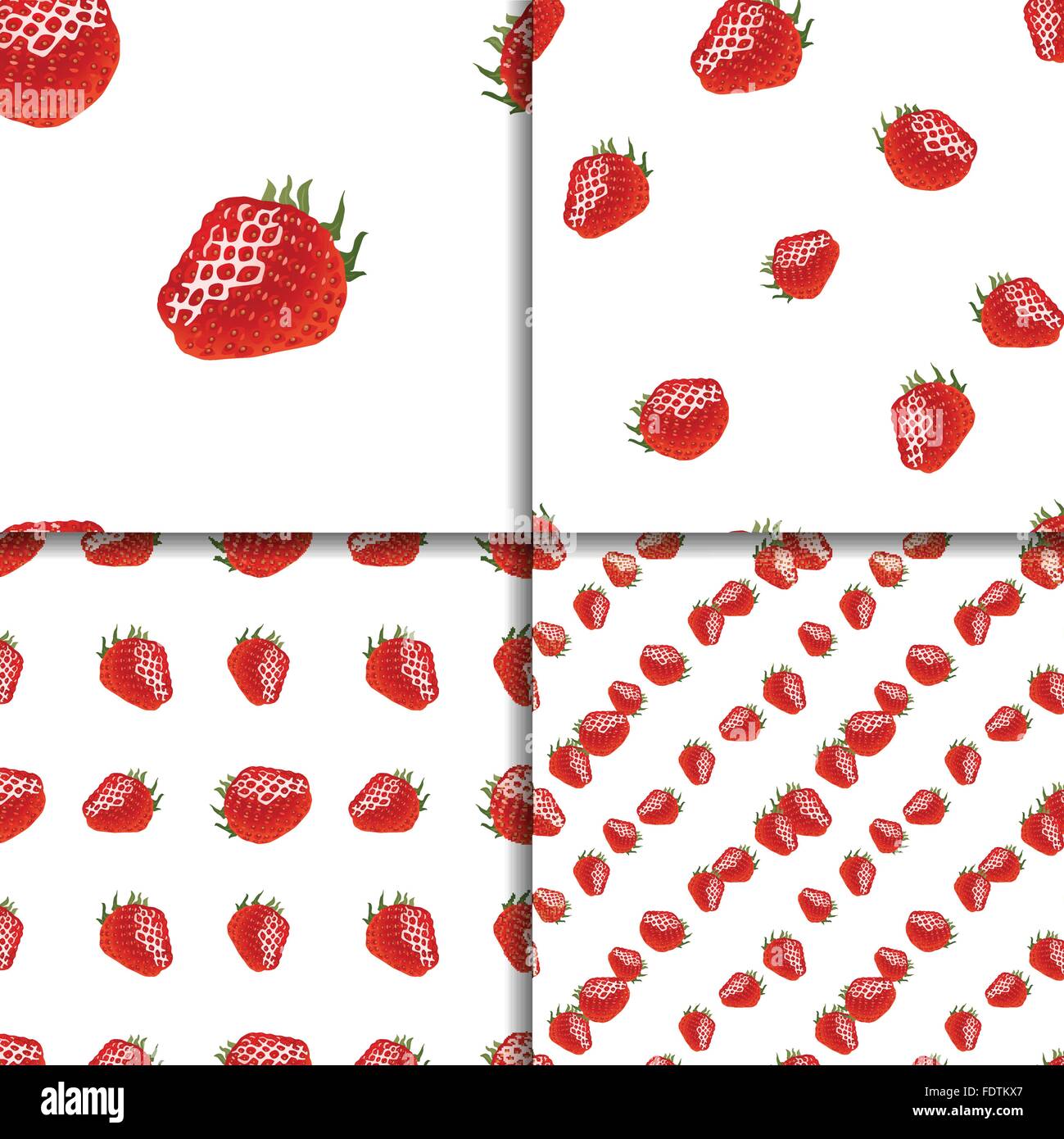 Seamless pattern set with strawberry Stock Vector Image & Art - Alamy
