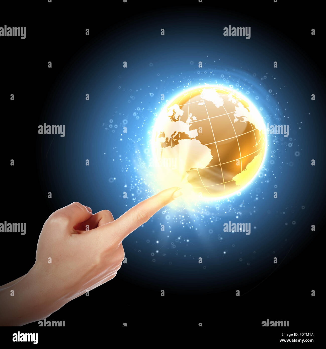 Human hand holding our planet earth glowing Stock Photo - Alamy