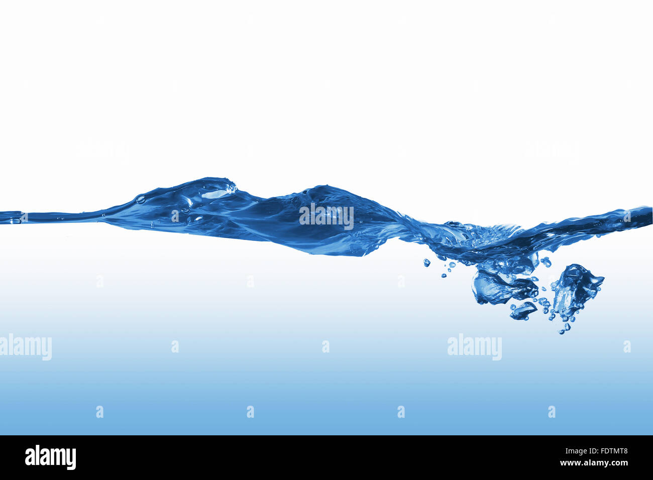 Clean blue water splash on white background illustration Stock Photo ...