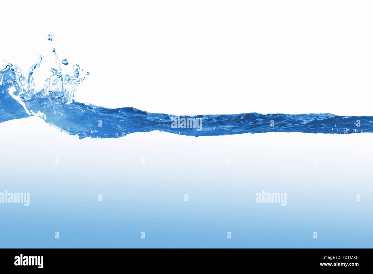 Clean blue water splash on white background illustration Stock Photo ...