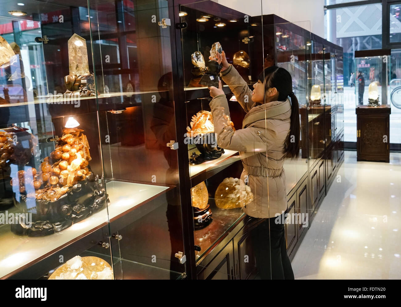 Donghai, China's Jiangsu Province. 2nd Feb, 2016. A dealer places ...