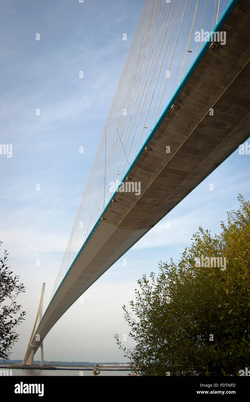 Pont de Normandie, bridge across the river Seine from Le Havre to ...