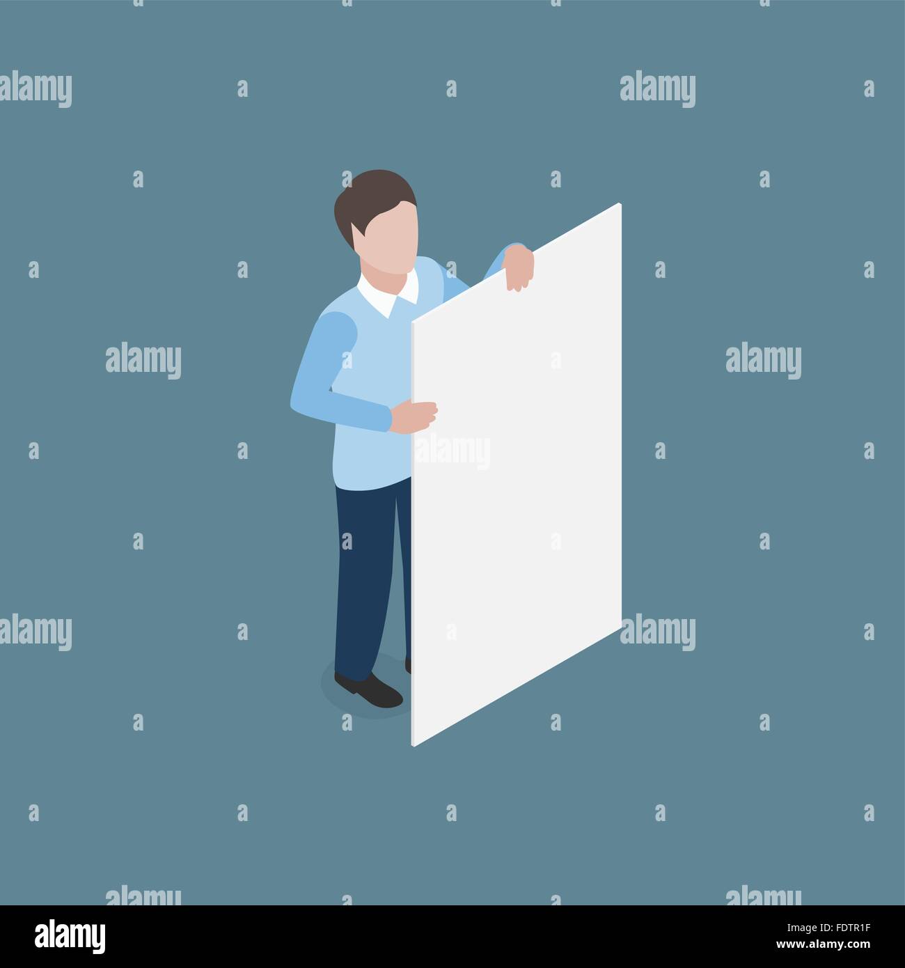 Businessman holding banner one Stock Vector Images - Alamy