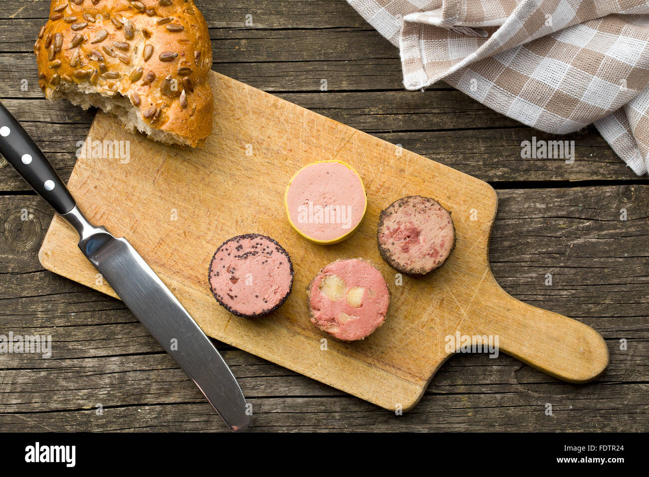 meat pate with different flavors on cutting board Stock Photo - Alamy