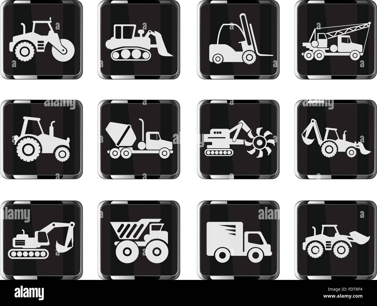 Symbols of Construction Machines Stock Vector Image & Art - Alamy